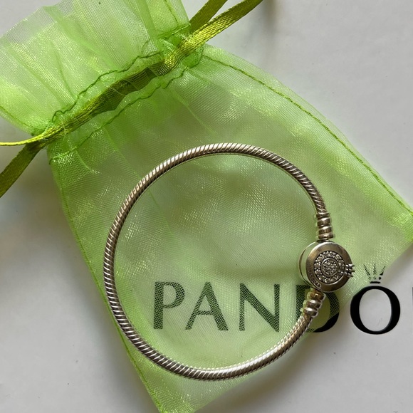 Pandora | Jewelry | Pandora Sparkly Cz Stones Clasp Snake Bracelet ...